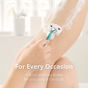 Dorco EVE3 Razor Smooth Touch™ for Women, Includes 1 Razor Handle and 6 Long-Lasting Razor Blade Refills (Handle + 6 Refills)