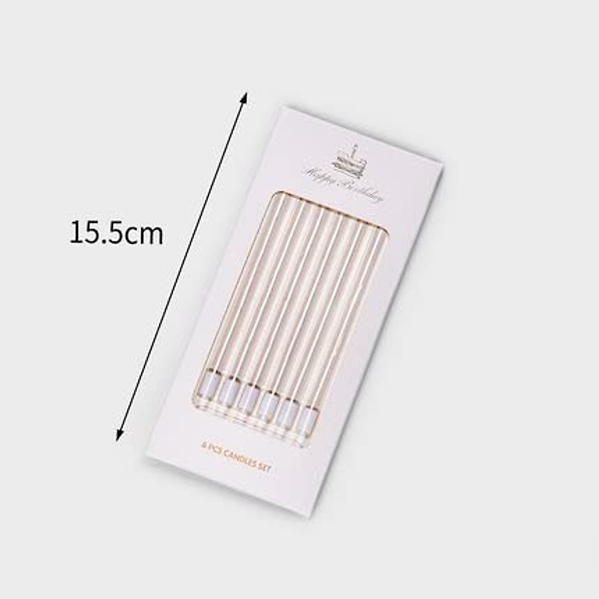 24 Count Birthday Candles,Long Thin Metallic Cake Candles,Cake Decorations for Birthday Party,Wedding,Party Candles (Champagne)