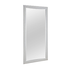 Naomi Home Samantha Woven Floor Mirror Full Length Mirror Standing Large Rectangle Full Body Long Mirrors for Bedroom Dressing Room Silver 66 L x 32 W