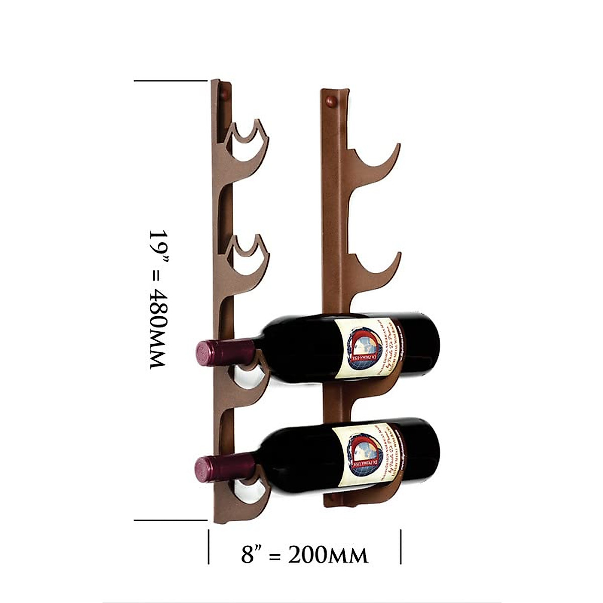 di prima usa Wine Rack Wall Mounted for Wine Bottles - Luxury Metal Wine Rack Mount - Long-Lasting Hanging Wine Rack for Wall Mount, Cellar, Kitchen, Living Room - Single Depth Row – 4 Bottles