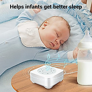 Fitniv White Noise Machine with Custom Button, 20 Natural Soothing Sounds & 32 Levels of Volume Control, Timer & Memory Feature, Plug in, Sound Machine for Baby Adults, Home & Office
