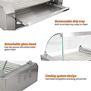 Hakka Commercial Hot Dog Roller Grill with 9 Rollers
