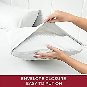 Mellanni King Size Sheets - Iconic Collection Bedding Sheets & Pillowcases - Hotel Luxury, Extra Soft, Cooling Bed Sheets - Deep Pocket up to 16" - Wrinkle, Fade, Stain Resistant - 4 PC (King, White)