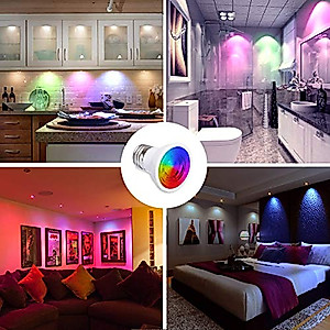 ILC Par16 LED Light Bulbs 40 Watt Equivalent Color Changing E26 Screw 45°, 12 Colors Dimmable Warm White 2700K RGB LED Spot Light Bulb with 5W Remote Control,(Pack of 4)