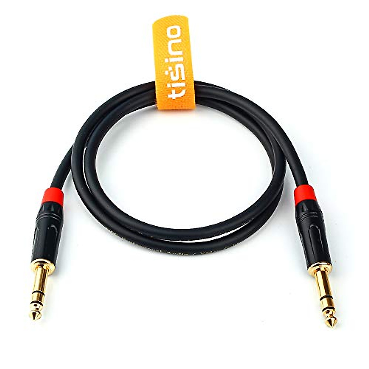 Tisino DISINO 1/4 inch TRS Cable, Heavy Duty 6.35mm Male to Male Stereo Jack Balanced Audio Path Cord Interconnect Cable - 16 feet/5 Meters