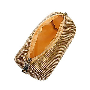 Rkrouco Rhinestone Purse Sparkly Bag Diamond Purses for Women Evening Prom Rhinestone Handbag Hobo Bag-Gold