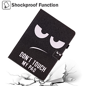 Billionn Case for iPad 9/8/7 (10.2-Inch, 2021/2020/2019 Model, 9th/8th/7th Generation), with Auto Sleep/Wake and Screen Protector, Premium PU Leather Smart Cover, Don't Touch My PAD