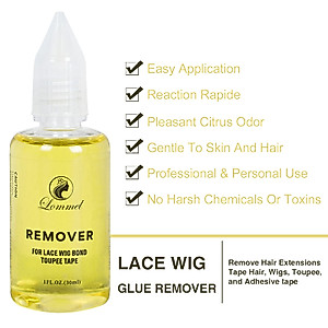 LOMMEL Lace Glue Strong Hold Wig Glue 1.3OZ Waterproof Lace Front Wig Glue Invisible Strong Bonding Lace Glue Latex-Free and Oil-Resistant Hair Glue (1.3OZ Wig Glue and 1.0OZ Wig Glue Romover)