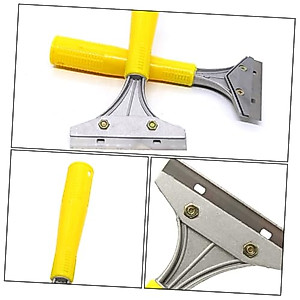 WHAMVOX 4pcs Cleaning Blade Stovetop Griddle Utility Scraper Floor Squeegee Floor Scraper Flooring Tools Paint Tools Tile Scraper Steel Griddle Scraper Tile Tools Yellow Aluminum Alloy
