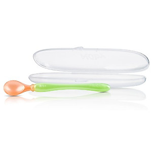 Nuby 3-Pack Easy Go Spoons and Travel Case, Colors May Vary, 9 Months Plus