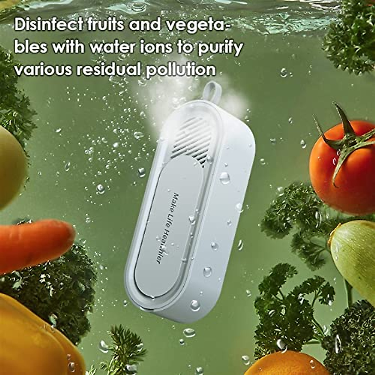 Fruit and Vegetable Washing Machine, Vegetable Cleaning Machine Capsule Shape Portable Wireless Fruit Food Purifier Household Kitchen Food Cleaner Machine (Color : Orange)