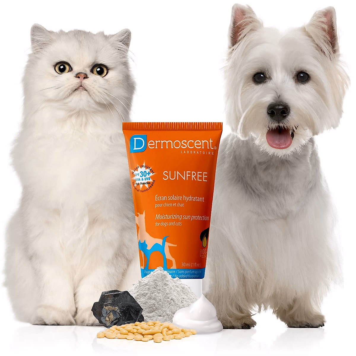 Dermoscent SunFREE SPF30+ Cat & Dog Sunscreen - Safe & Natural Mineral Sunscreen Moisturizing Sun Protection - 30 Ml / 1 Fl. Oz.