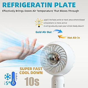 SpaLoo Portable Handheld Fan, Rechargeable Air Conditioner Fan, 3 Speed Adjustable Cooling Fans That Blow Cold Air, Gifts For Women Men Travel/Camping/Outdoor