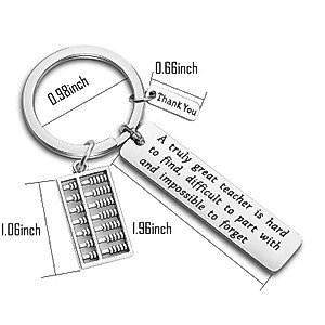 Math Teacher Thank You Keychain A Truly Great Teacher is Hard to Find Retirement Gift for Teacher (Abacus)