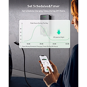 Autel Home Level 2 EV Charger up to 50Amp, 240V, Indoor/Outdoor Car Charging Station, Wi-Fi and Bluetooth Enabled EVSE, Flexible 25-Foot Cable,Hardwired, Dark Gray