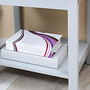 HOMCOM Side Table with 2 Storage Drawers, Modern End Table with Bottom Shelf for Living Room, Home Office, Grey