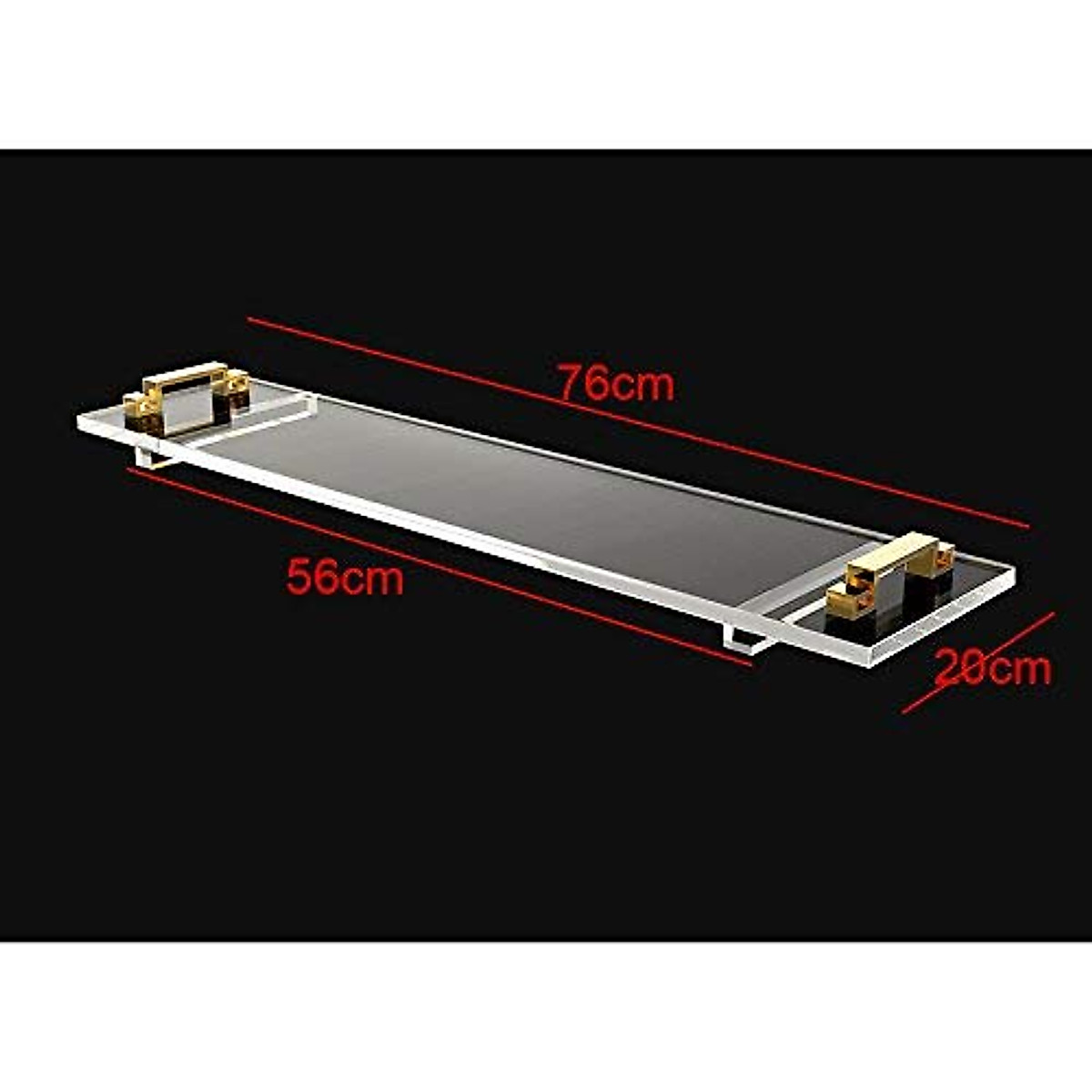 Acrylic Bathtub Tray Caddy with Metal Handles, Lucite Clear Bathroom Tray Rack