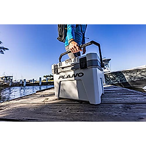 Plano Frost 21-Quart Hard Cooler, Includes Dry Basket, Small, White and Black, Durable, Insulated Ice Chest for Camping, Fishing, and Tailgating