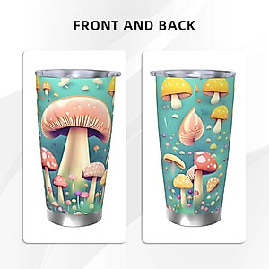 WXZYFP Car cup (single silver rim), can use a straw or drink directly, easy to use.Pretty little mushrooms