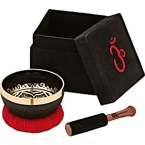 Meinl Sonic Energy Ornamental OM Singing Bowl with Resonant Mallet, Cushion and Gift Box — Made in India — for Meditation, Yoga and Sound Healing Therapy, 4.33", 2-Year Warranty (SB-OM-300)