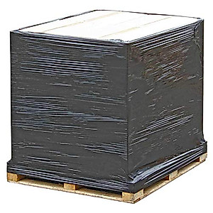 Direct Resources Stretch Wrap Industrial Strength 18 Inch Inch x 1000 Sq Ft - 80 Gauge Thick (20 Micron) Clear Cling Plastic Pallet Supplies | Durable Self - Adhering Packing Moving Packaging Shrink Film Rolls (Black, 4 Pack)