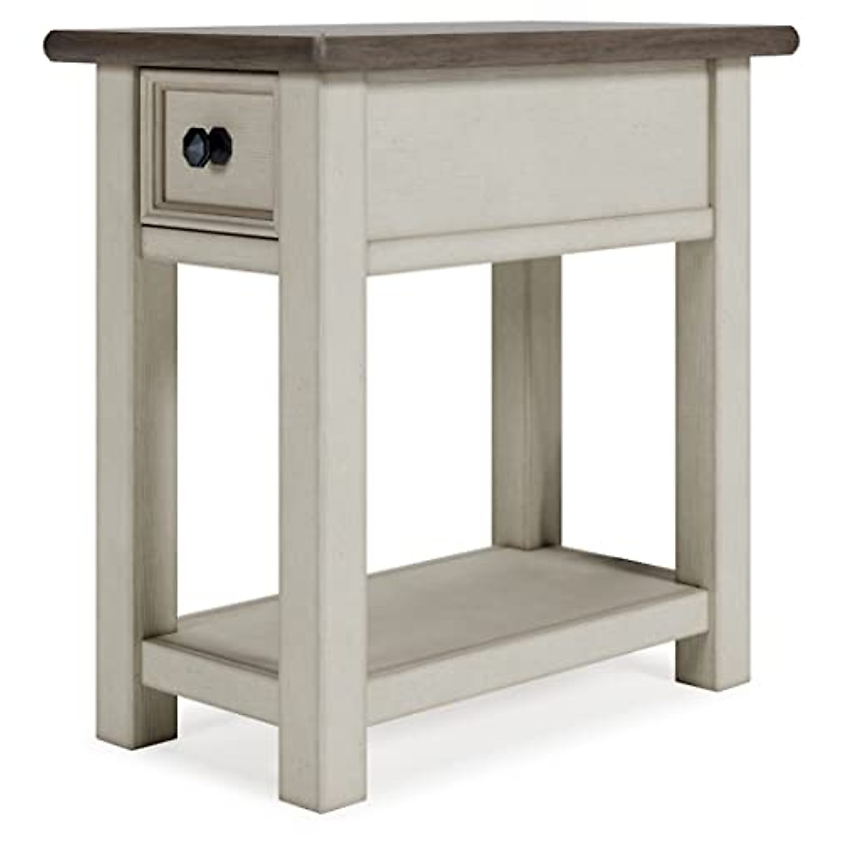 Signature Design by Ashley Bolanburg Chair Side End Table, 14"W x 24"D x 24"H, Whitewash