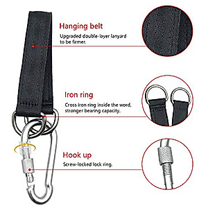 Tree Swing Straps, 2 PCS 440 Lbs Heavy Duty Hanging Strap with Lock Snap Carabiner Hook for Hammock Plank Weight Pulley Punching Bag