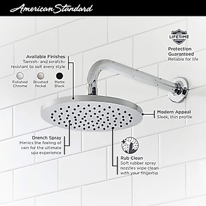 American Standard 1660527.002 Studio S 8 Inch Rain Showerhead-2.5gpm, Polished Chrome