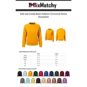 MixMatchy Women's Soft and Comfy Basic Pullover Crewneck Fleece Sweatshirt Brown S