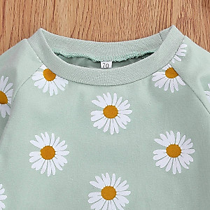 Newborn Infant Baby Girl Clothes Set Long Sleeve Sweatshirts Tops Pants Outfits Clothing Gifts 3 6 9 12 18 24 Months (Green, 0-6 Months)