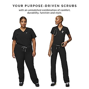 FIGS Livingston Basic Scrub Pants for Women – Black, XXS