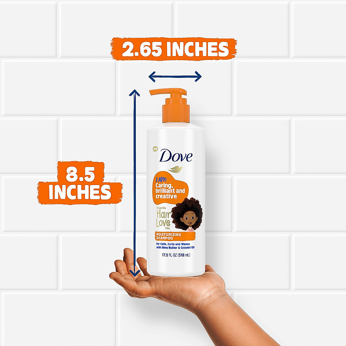 Dove Shampoo and Conditioner Set - Love Collection, Curly , Kids, Wavy Hair Products 17.5 Oz (2 Piece Set)