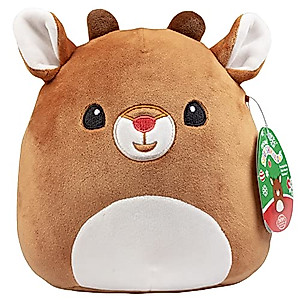 Squishmallows Original 8-Inch Rudolph - Rudolph The Red Nosed Reindeer - Official Jazwares Christmas Plush - Collectible Soft & Squishy Reindeer Stuffed Animal Toy - Gift for Kids, Girls & Boys
