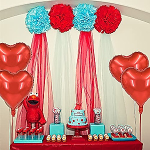 BEISHIDA 30 pcs18inch Red Heart Shape Foil Mylar Balloons for birthday party decorations, Wedding decorations, engagement party, celebration, holiday, show, party activities.