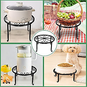 6 Pack Metal Plant Stand Indoor Outdoor Plants Holder Christmas Gift-Flower Potted Stands Rack for Multiple Plants,Sturdy Iron Pot Round Shelf,Modern Stylish Holder for Garden Home Kitchen Patio