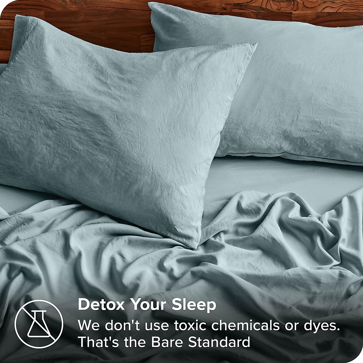 Bare Home Washed Full Sheet Set - Premium 1800 Ultra-Soft Microfiber Bed Sheets - Double Brushed - Hypoallergenic - Stain Resistant (Full, Washed Slate)