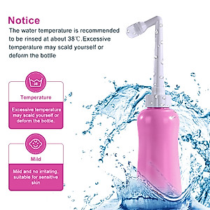 Portable Bidet Travel Large Capacity 450ml(15oz) Personal Bidet Toilet Handheld Bidet Pink