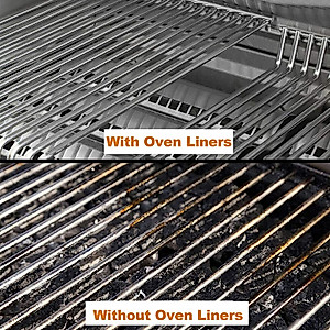 EONHUA Nonstick Oven Liners For Bottom Of Electric Oven BPA PFOA Free Reusable 3 Pack Heavy Duty BBQ Grill Mat Protector Mats For Baking Sheet Toaster Microwave Charcoal