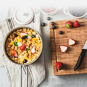 Aufranc Stainless Steel Cookware Set, 7 Piece Nonstick Kitchen Induction Cookware Set,Works with Induction/Electric and Gas Cooktops, Nonstick, Dishwasher