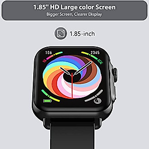 SOUYIE Smart Watch (Call Answer/Dial) for Men Women, 1.85" HD Display Blood Pressure Blood Oxygen Heart Rate Sleep Monitor，IP68 Waterproof Fitness Tracker Pedometer for Android and iOS Phone