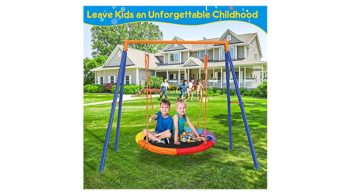 GIKPAL Saucer Swing Set - Safe & Fun Outdoor Play