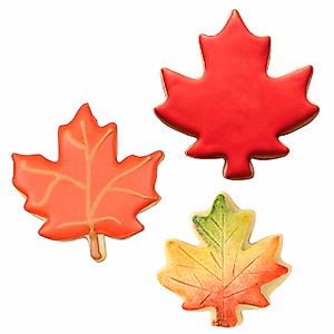 Maple Leaf Cookie Cutters 3-Pc. Set Made in the USA by Ann Clark, 3", 3.25", 4"