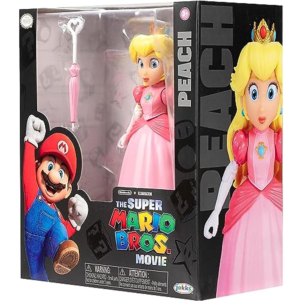 THE SUPER MARIO BROS. MOVIE - 5 Inch Action Figure Series 1 – Princess Peach Figure with Umbrella Accessory