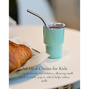 UIRZOTN 3oz Mini Tumbler Shot Glass with Straw and Lid, 6 Pack Stainless Steel Sublimation Shot Glasses for Wedding Party Whiskey Cocktail Bar with Straw and Lid