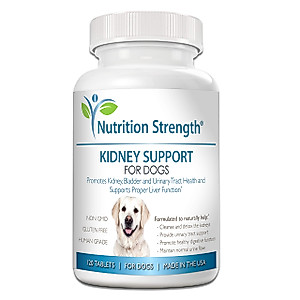 Nutrition Strength Kidney Support for Dogs - Renal, Bladder and Urinary Tract Health Supplement, Plus Immune and Digestive Support, with Organic Cranberry and Astragalus, 120 Chewable Tablets