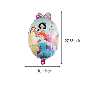 Princess Party 3rd Birthday Balloon Bouquet Decorations 7PCS Princess Foil Balloons For Girls Birthday Baby Shower Princess Themed Party Decorations (4th Birthday)