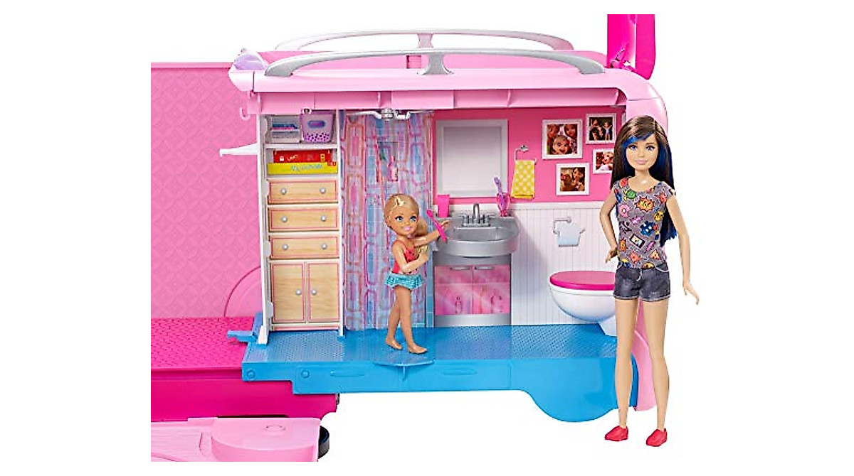 Buy Barbie DreamCamper Playset – Fun Transforming Camper with 50 ...