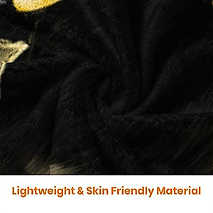 JOOCAR Flannel Throw Blanket Cute Fluffy Bumblebee Insect Bee Cozy&Soft Plush Blankets for Bed Couch Living Room Sofa Chair