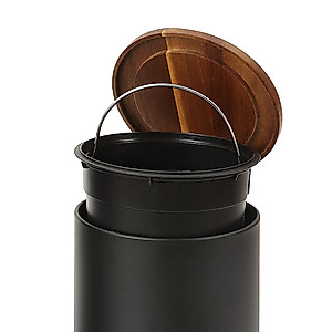 SunnyPoint Extra Small Trash Can (3 Liter /0.8Gallon) with Plastic Inner Bucket; Bathroom, Office,Kitchen and Bedroom Step On and Slow Close (BLK); Inner Bucket Size: 6.1" D X 7.2" H