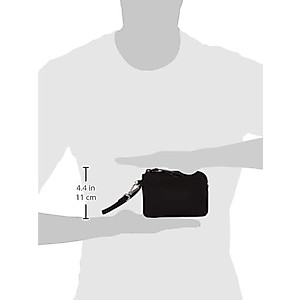 Vera Bradley Women's Cotton Clip & Zip Mini Pouch Wallet, Black, One Size